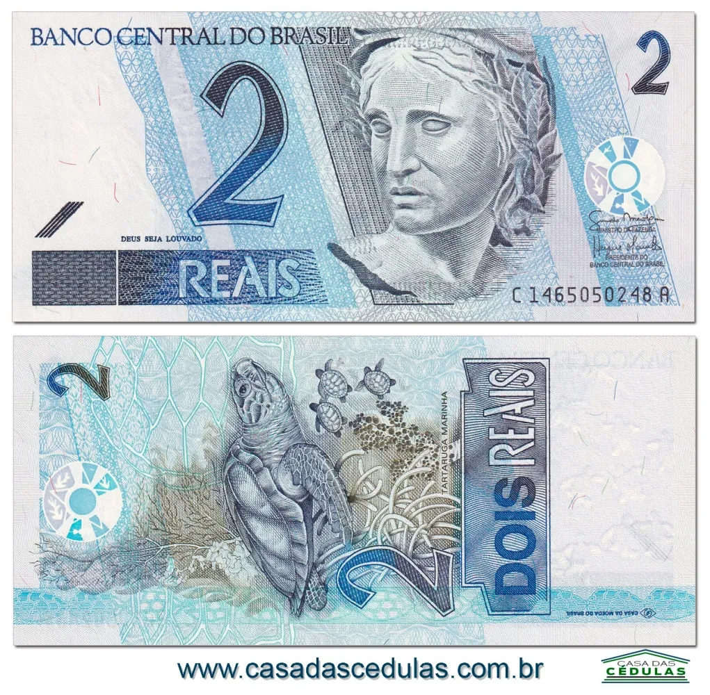 Casa das Cédulas - C260 C A - 2 Reais Fe - Guido Mantega - Henrique Meirelles