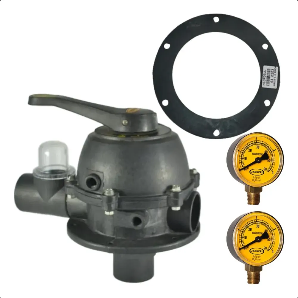 BARÃO PISCINAS STORE - VALVULA JACUZZI COMPLETA C/ MANÔMETROS