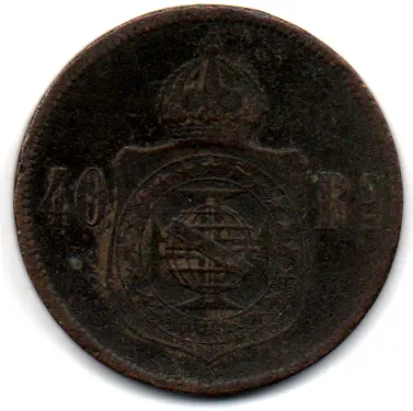 Numis Market - 1879 - 40 Réis - Moeda Brasil Império
