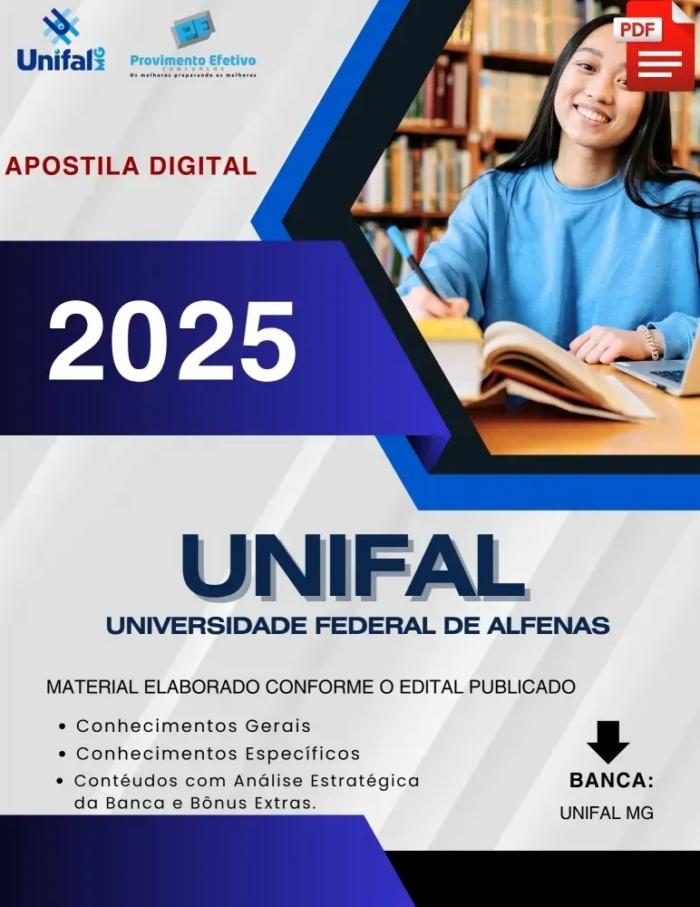 Provimento Efetivo Concursos - Apostila UNIFAL 2025 Arquiteto e Urbanista